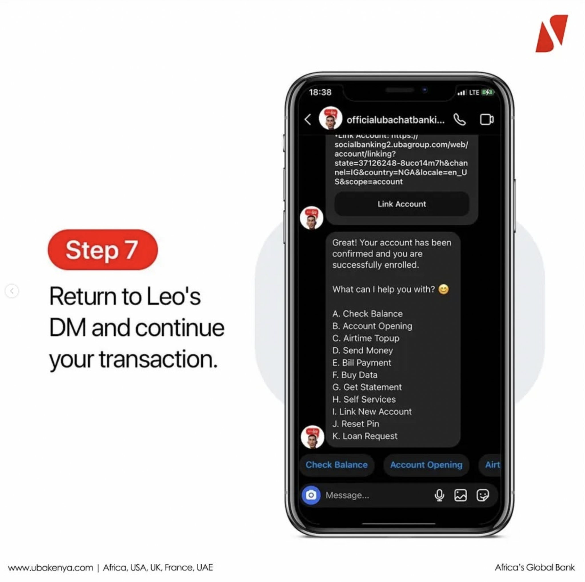 How to Link Your Account with Leo - UBA Kenya